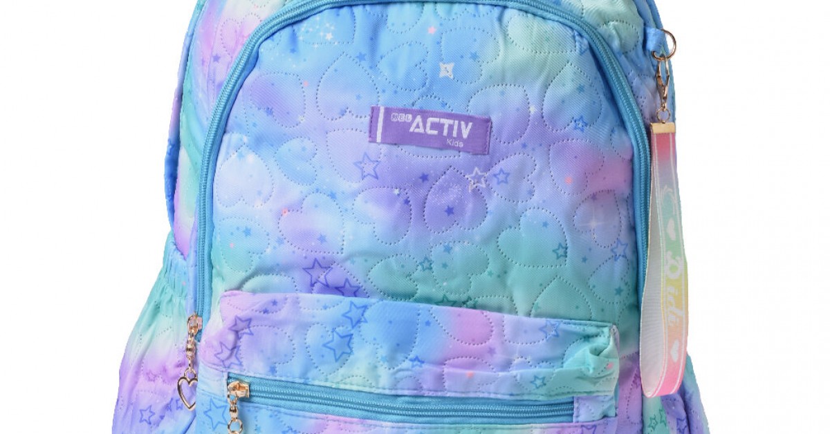Cotton Candy Hearts Backpack - Turquoise