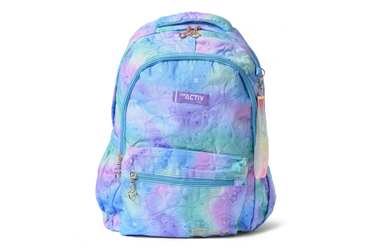 Cotton Candy Hearts Backpack - Turquoise