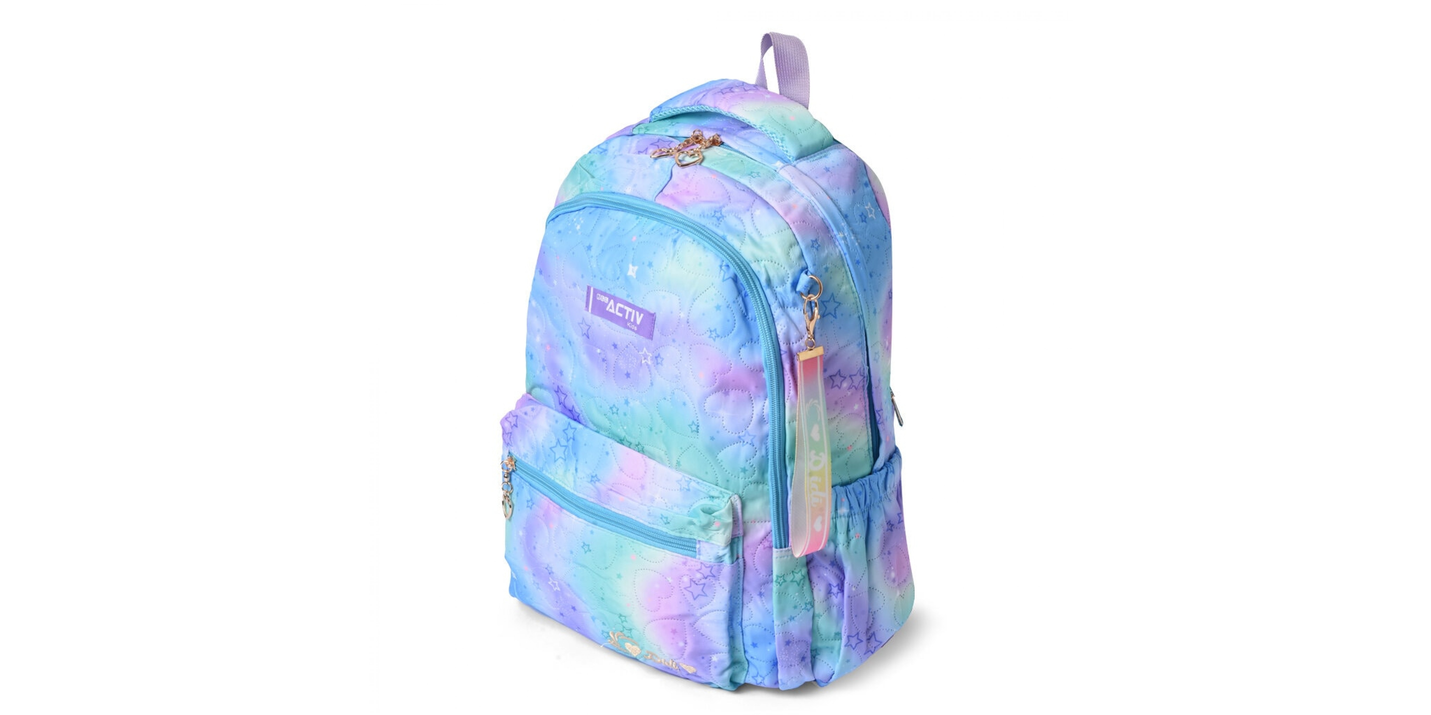Cotton Candy Hearts Backpack - Turquoise