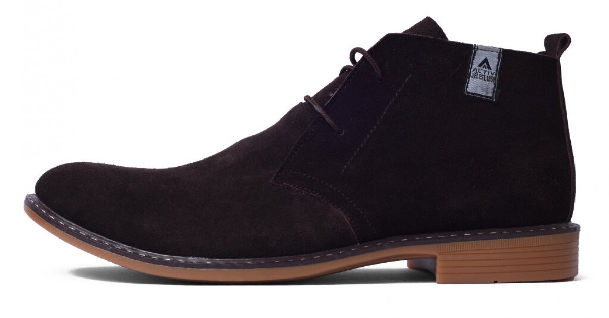 Smokey Chocolate Brown Chamois Half Boots