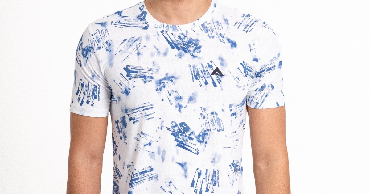 Act-Wire Fit Short Sleeve – White x Blue