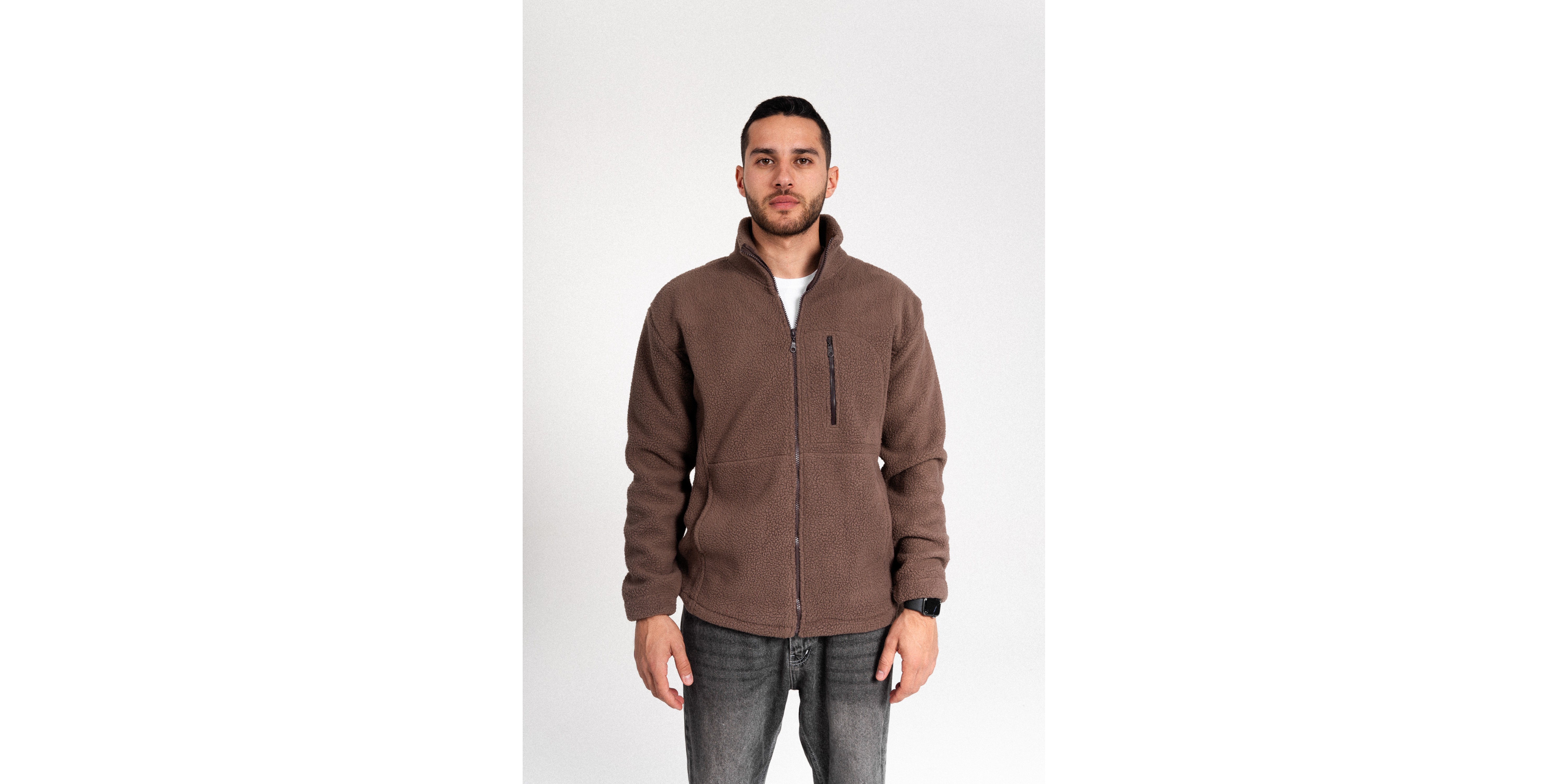 Act - Polar Fleece Jacket-Brown