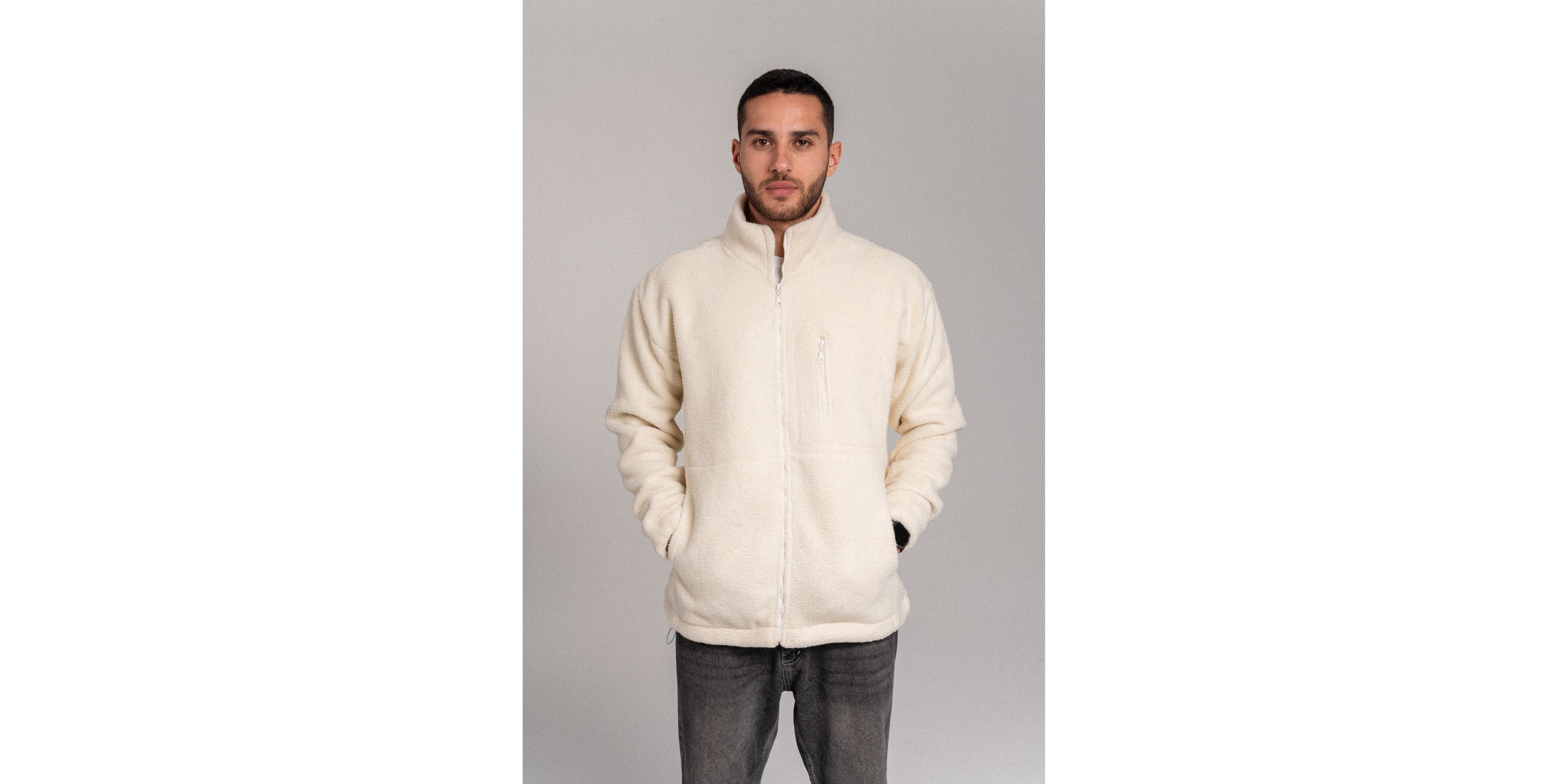 Act - Polar Fleece Jacket-Off White